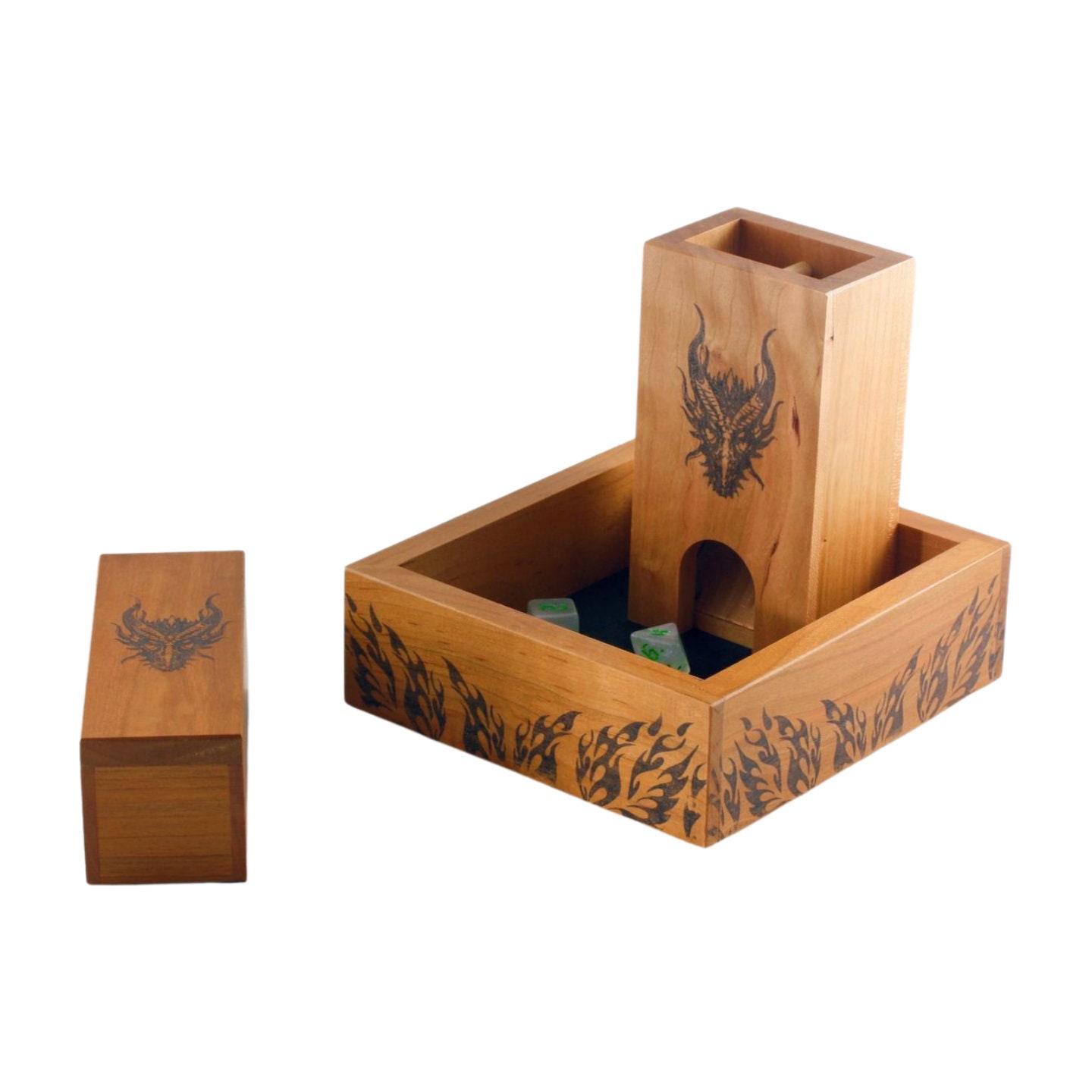 3-piece Dragon Gaming Setup: Dnd Dice Vault, Dice Tower and Tray, Nerdy ...