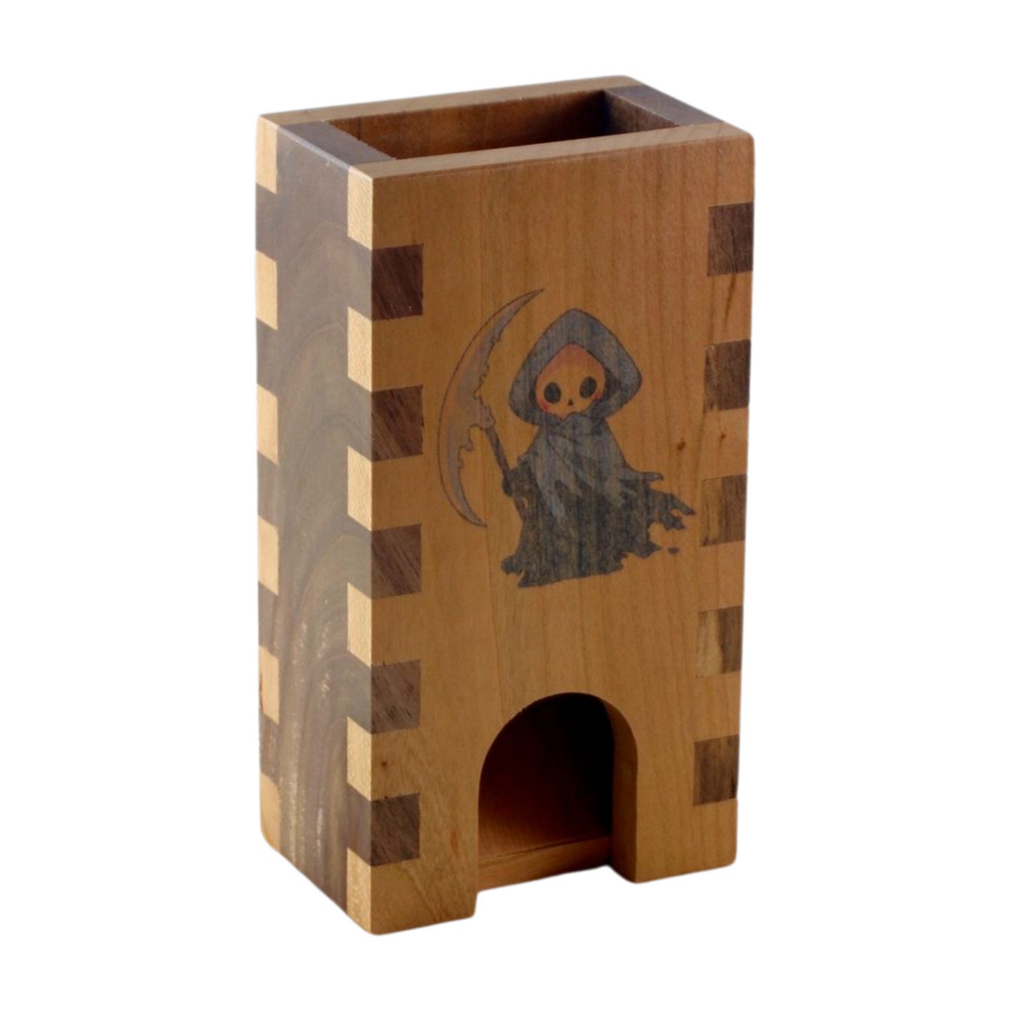 Creepy Cute Grim Reaper Dice Tower Wood, Small Dnd Dice Roller for ...