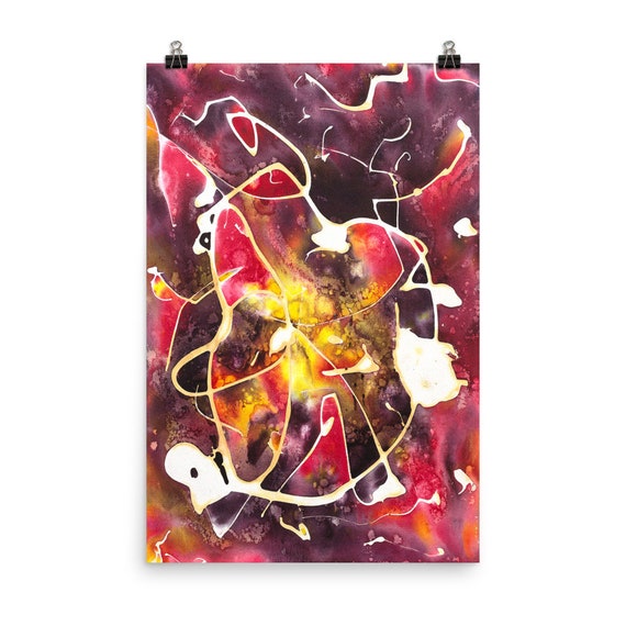 Corazón Valiente Unframed Abstract Expressionism Art Print | Etsy