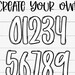 Create Your Own Doodle Numbers PNG | Digital Download | Create Your Own ...