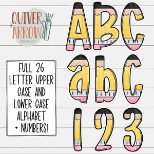 Pencil Doodle Letters Alphabet PNG | Hand Drawn Upper and Lower Case ...