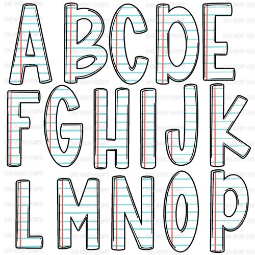 Create Your Own Doodle Letters Alphabet PNG Hand Drawn Upper - Etsy