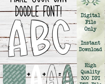 Pencil Doodle Letters Alphabet PNG | Hand Drawn Upper and Lower Case ...