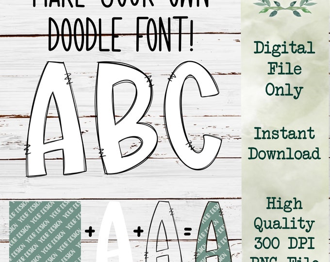 Create Your Own Doodle Letters Alphabet PNG | Hand Drawn Upper Case ...