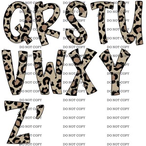 Leopard Print Doodle Letters Alphabet PNG | Hand Drawn Upper Case Alpha ...