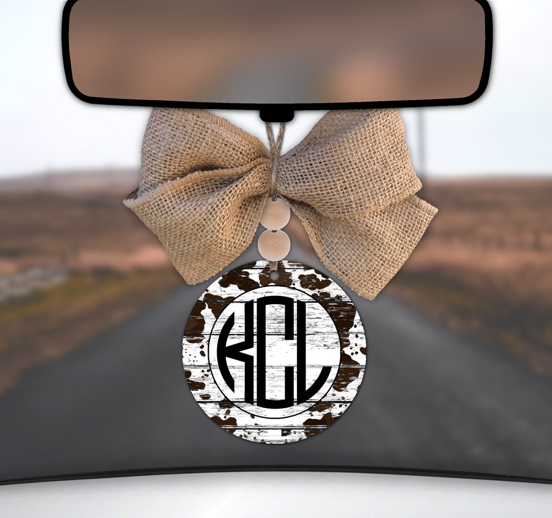 Cow Print Car Charm Digital Download | Round Ornament - Etsy