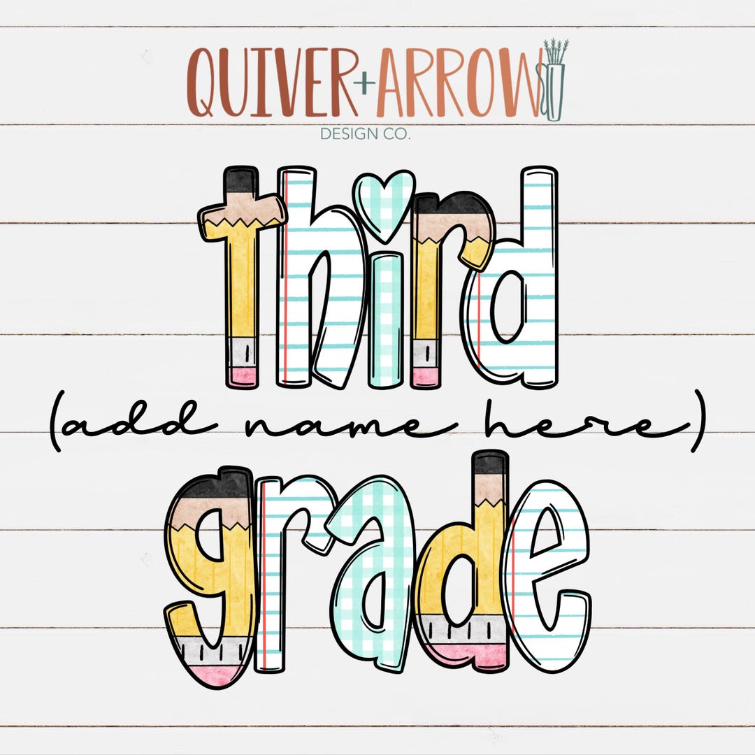 Third Grade PNG | School Name Digital Download | School Font - Etsy