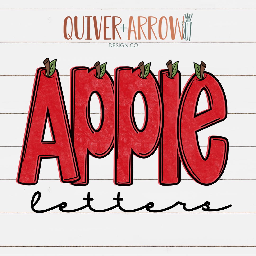 Apple Doodle Letters Alphabet PNG | Hand Drawn Upper and Lower Case ...