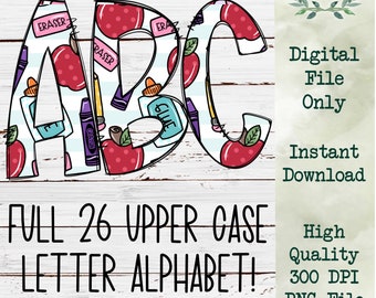Pencil Doodle Letters Alphabet PNG | Hand Drawn Upper and Lower Case ...