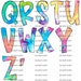 Tie Dye Doodle Letters Alphabet PNG Hand Drawn Upper Case Alpha Pack ...