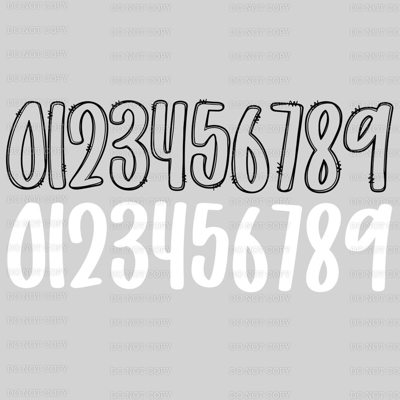 Create Your Own Doodle Numbers PNG Digital Download Create - Etsy