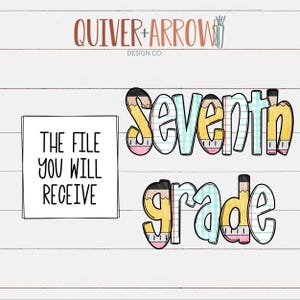 Seventh Grade PNG | School Name Digital Download | School Font - Etsy