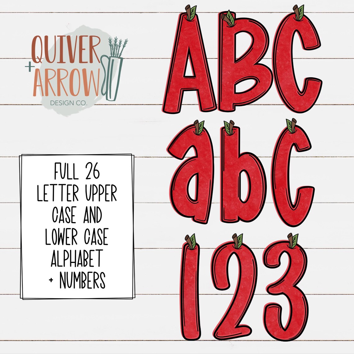 Apple Doodle Letters Alphabet PNG | Hand Drawn Upper and Lower Case ...