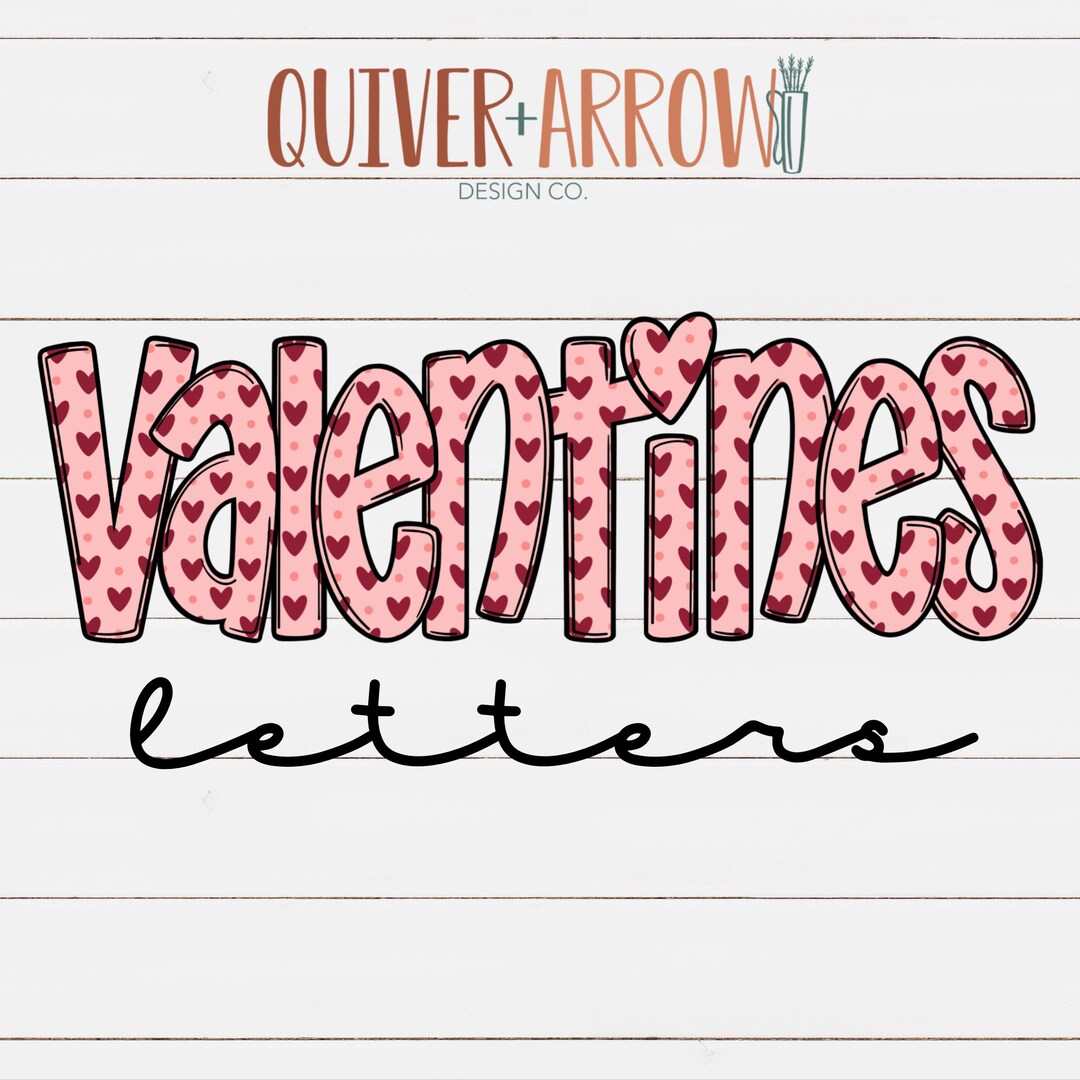 Valentines Doodle Letters Alphabet PNG | Hand Drawn Upper and Lower ...