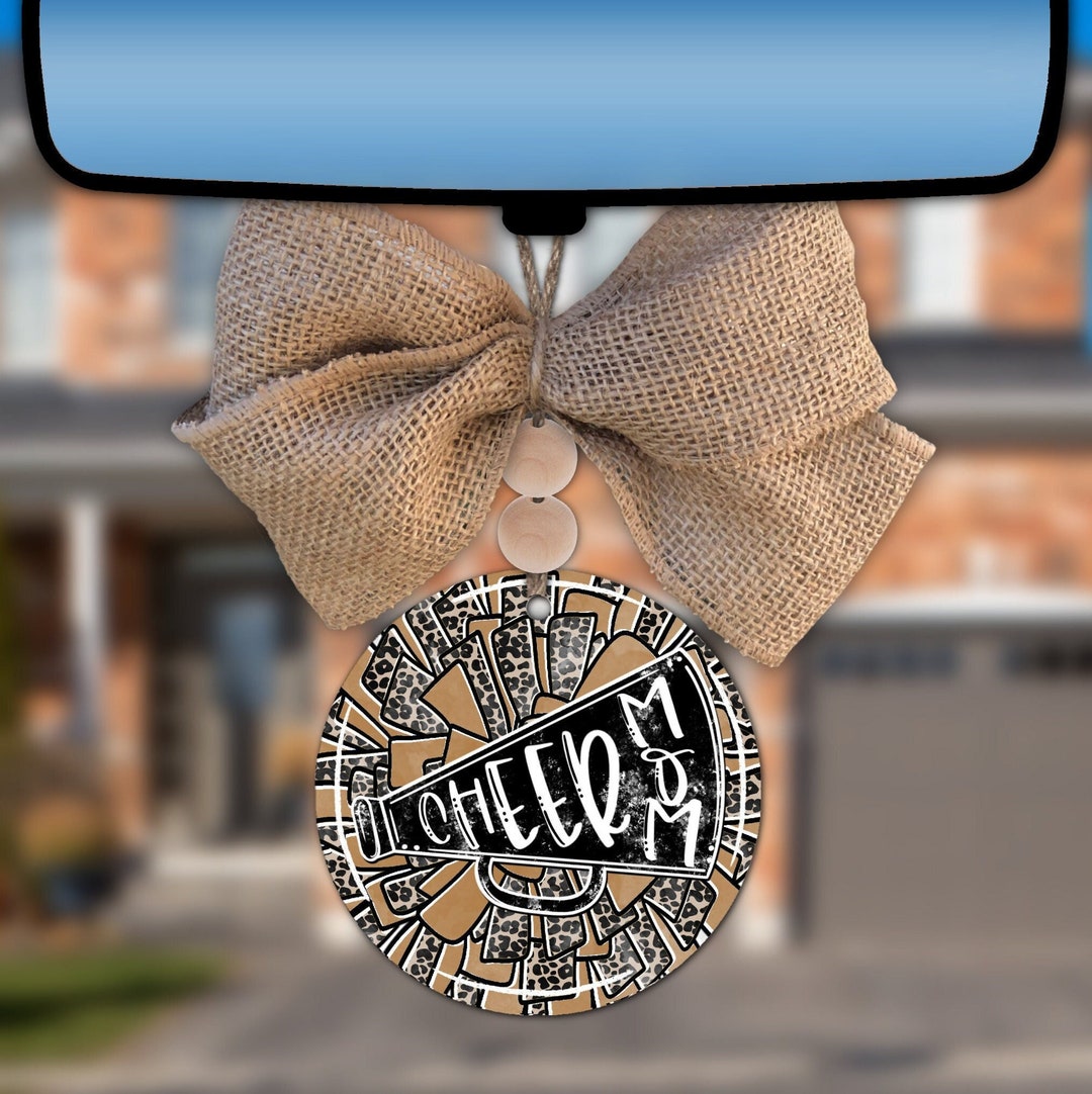 Cheer Car Charm | Leopard and Gold | Digital Download | Round Ornament ...