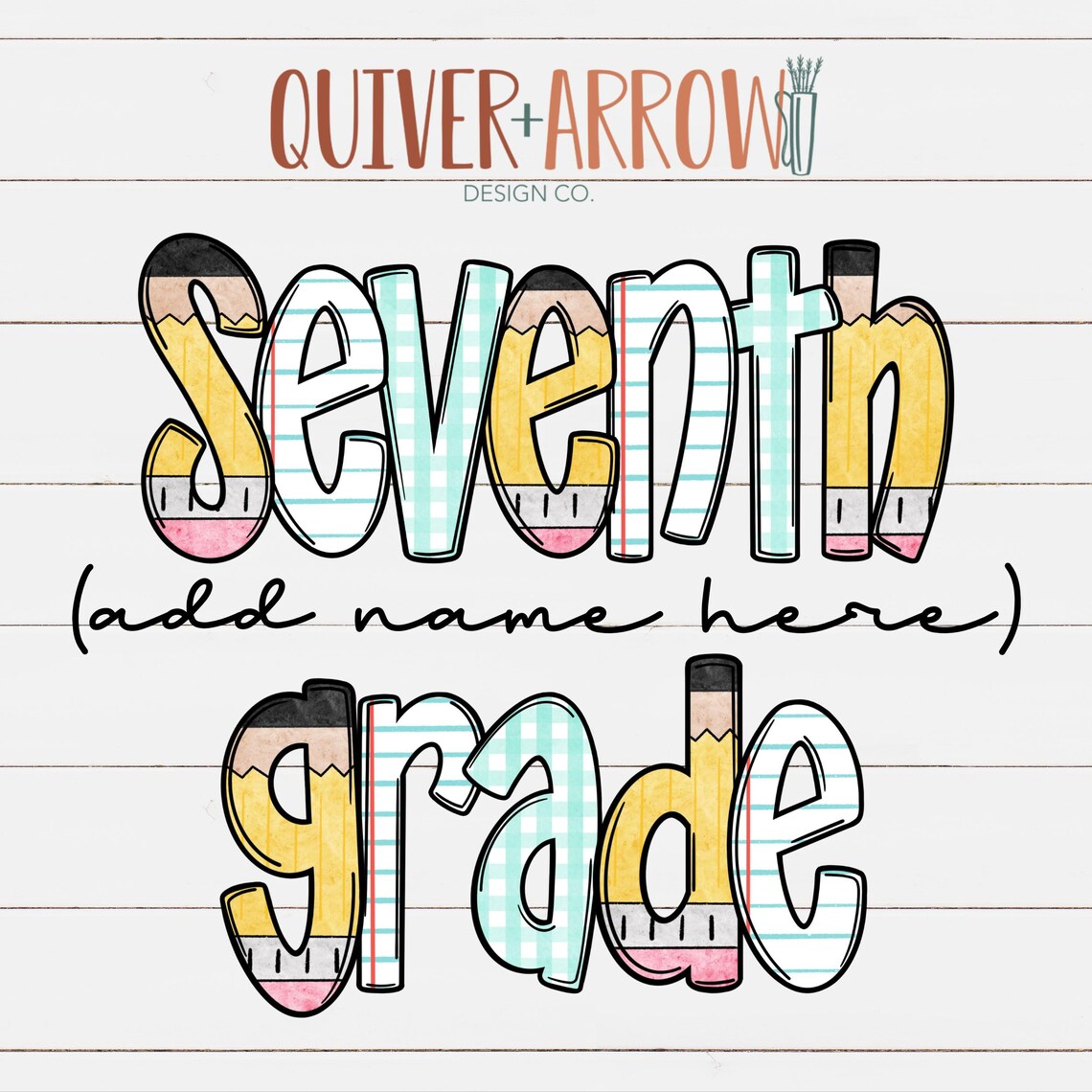Seventh Grade PNG | School Name Digital Download | School Font - Etsy
