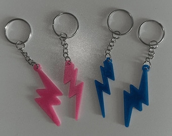 Lightning Bolt Tooled Leather Keychain - Etsy