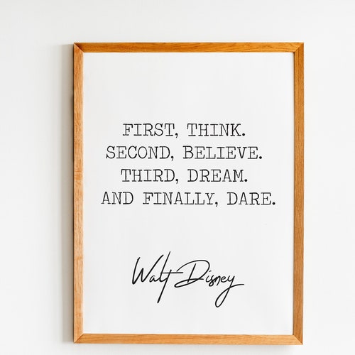 Walt Disney Mickey Mouse Quote ART PRINT Nursery Gift Wall | Etsy UK