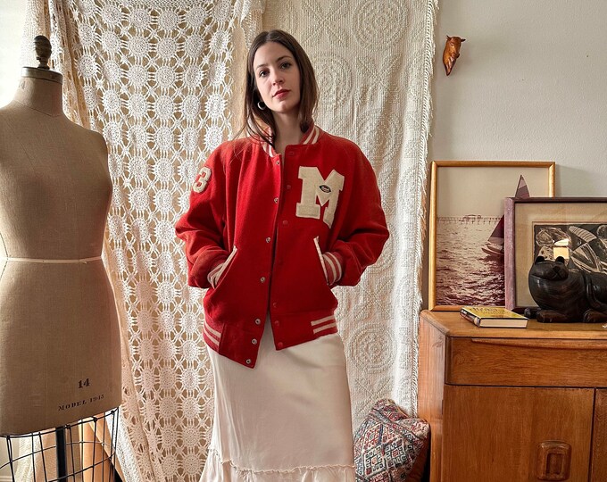 Vintage 1963 Red Varsity Letterman Jacket - Etsy