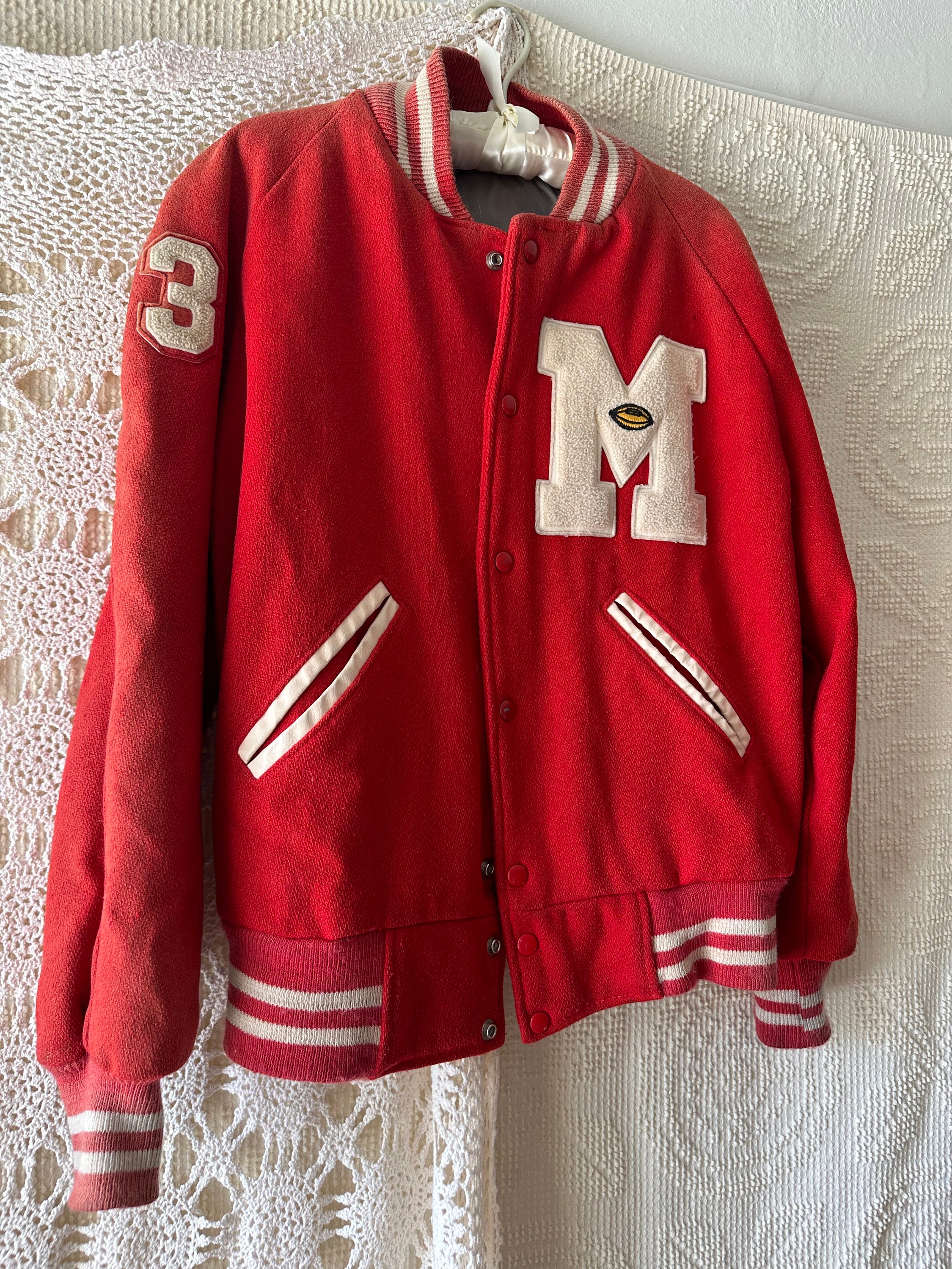 Vintage 1963 Red Varsity Letterman Jacket - Etsy