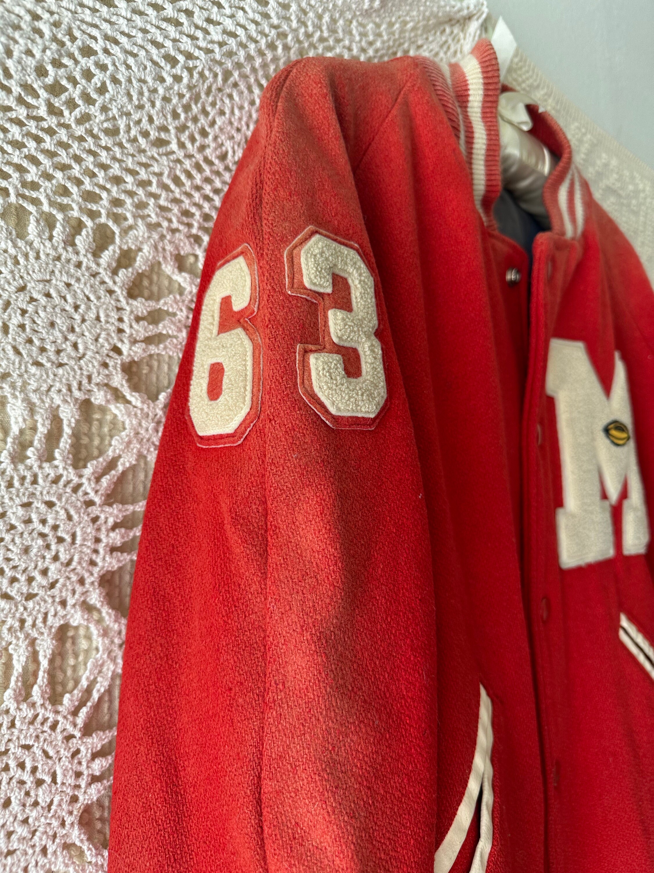 Vintage 1963 Red Varsity Letterman Jacket - Etsy
