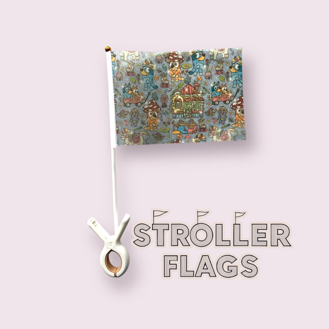 Mini Stroller Flag With Clip | Whimsical Heeler Dog | Theme Park ...