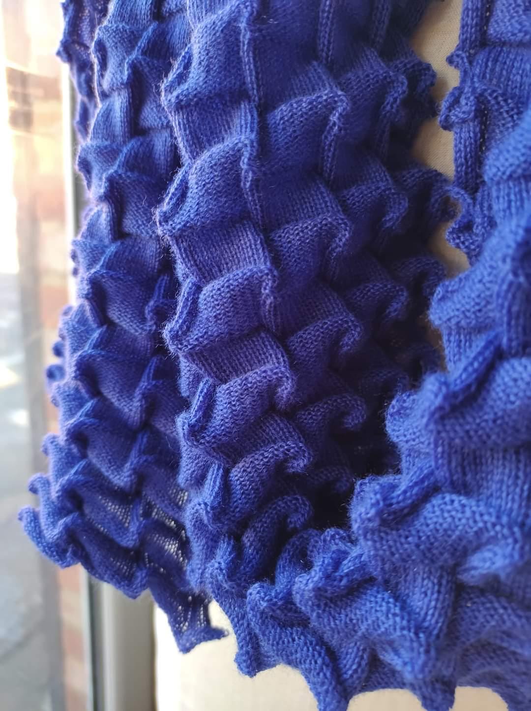 Machine Knitting Pattern Textured Origami Scarf Brother Electronic Knit ...