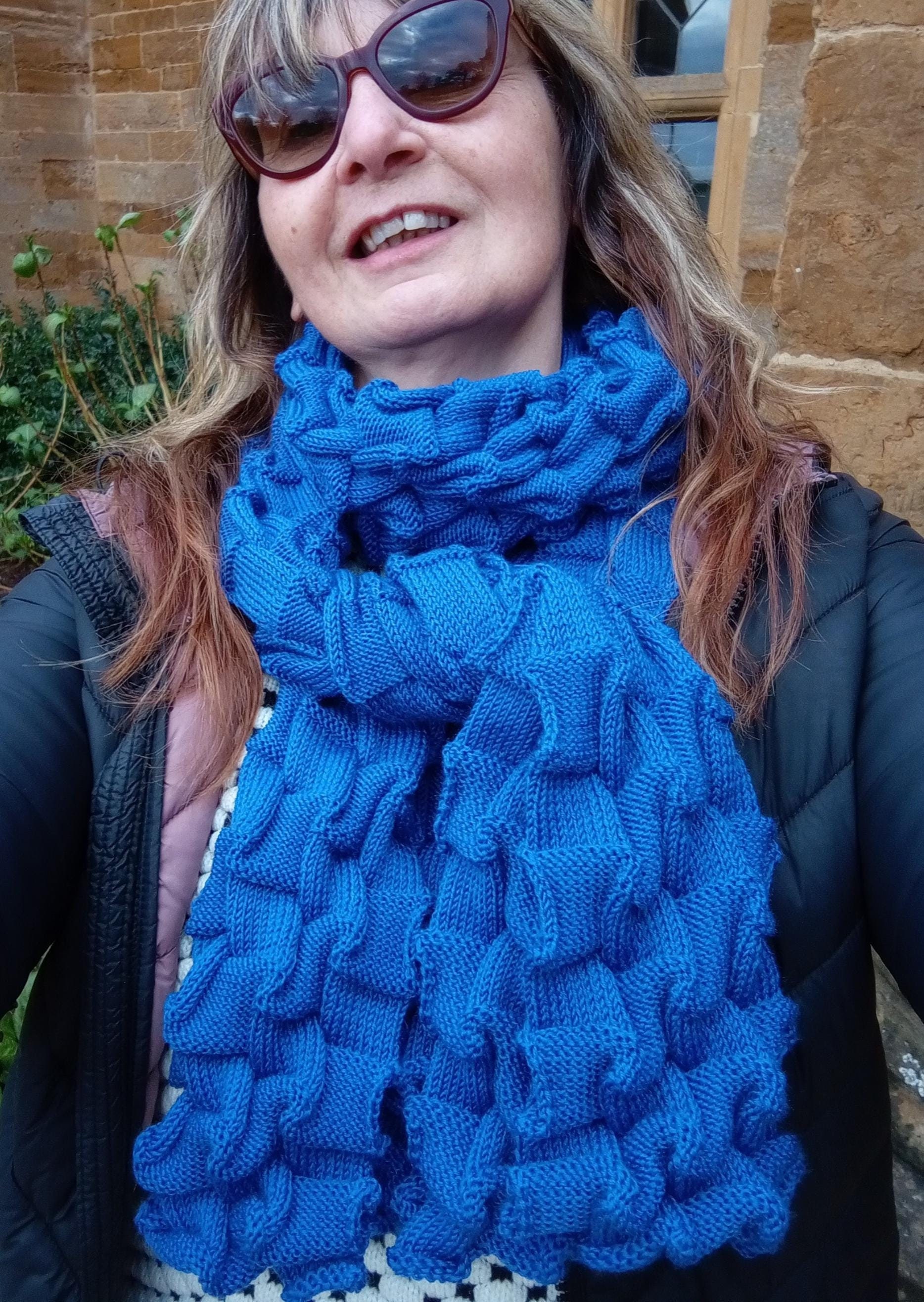 Machine Knitting Pattern Textured Origami Scarf Brother Electronic Knit ...