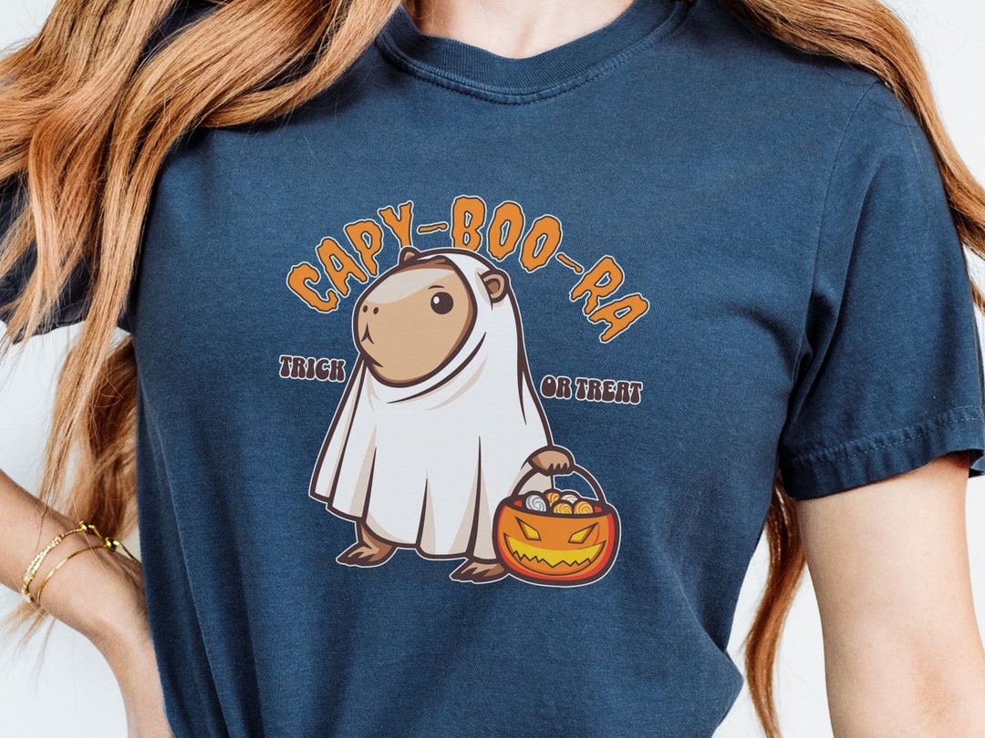 Funny Halloween Capybara Ghost T-shirt, Comfort Colors, capy-boo-ra Pun ...