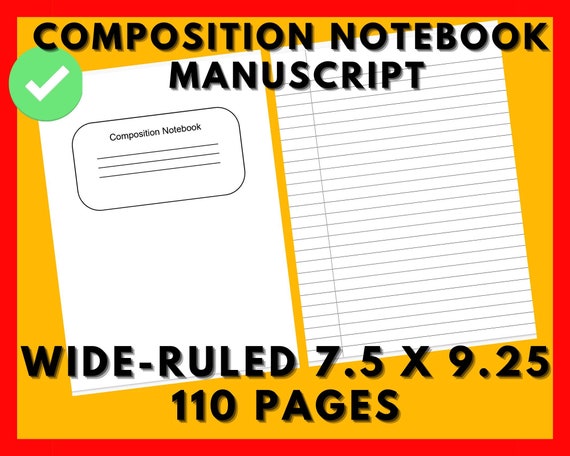 Wide Ruled Composition Notebook Page