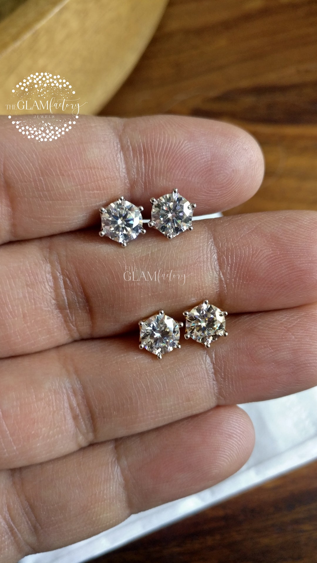 Moissanite (1.00 Carats) Studs, VVS1 'D' Color, Silver 925, Yellow/white Gold Filled - Etsy