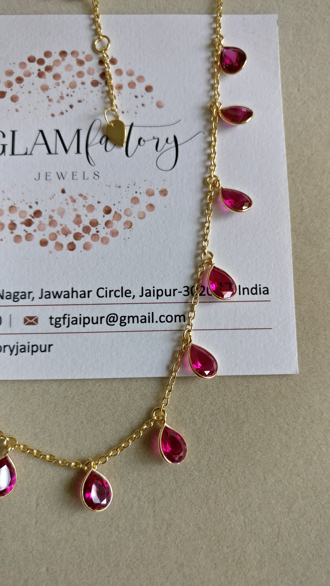Ruby Pear Shape Cut Chain/necklace, Silver 925, Gold Filled, 16" - 18 ...
