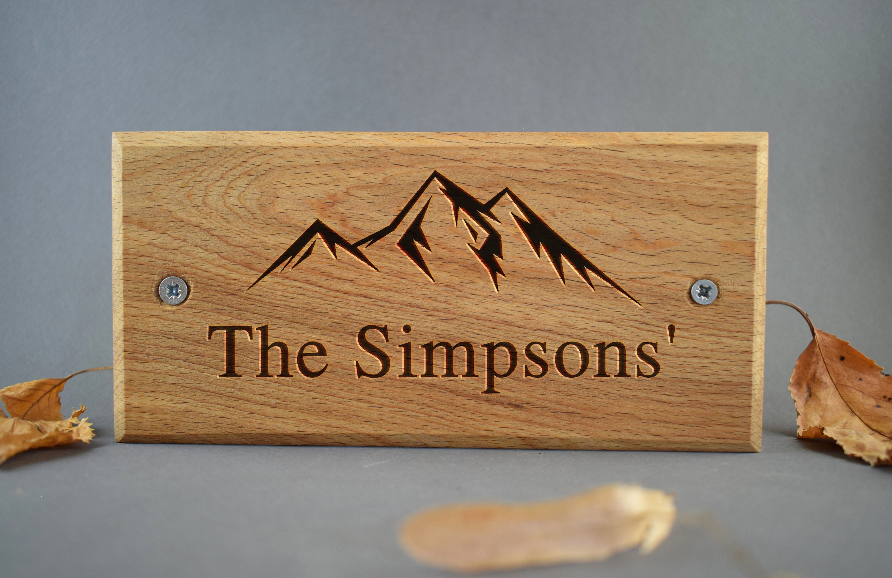 Personalized Laser Engraved Family House Plaque Text at Beech Wood Sign ...
