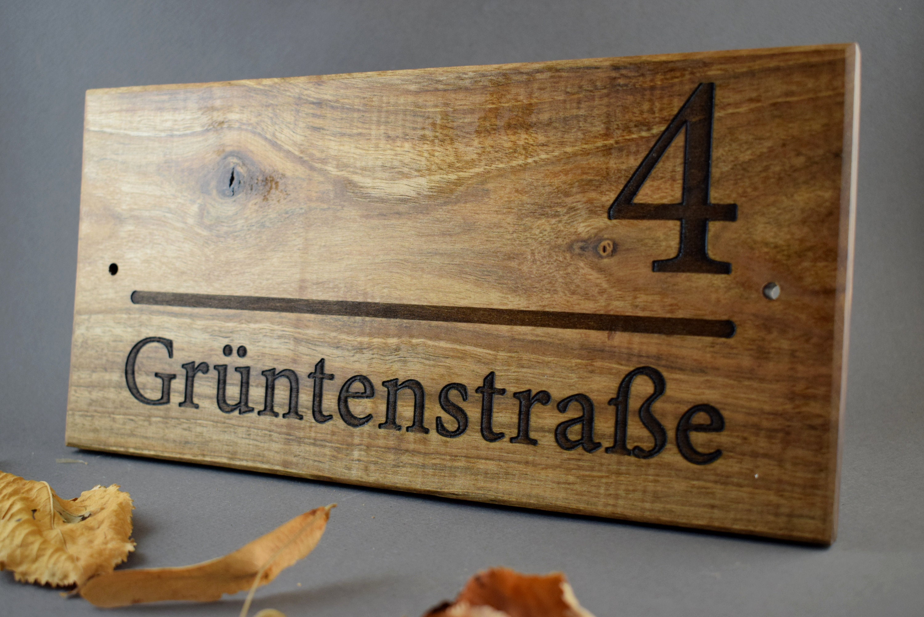 Personalized Laser Engraved Custom Text at Wooden Walnut Sign / Plate ...