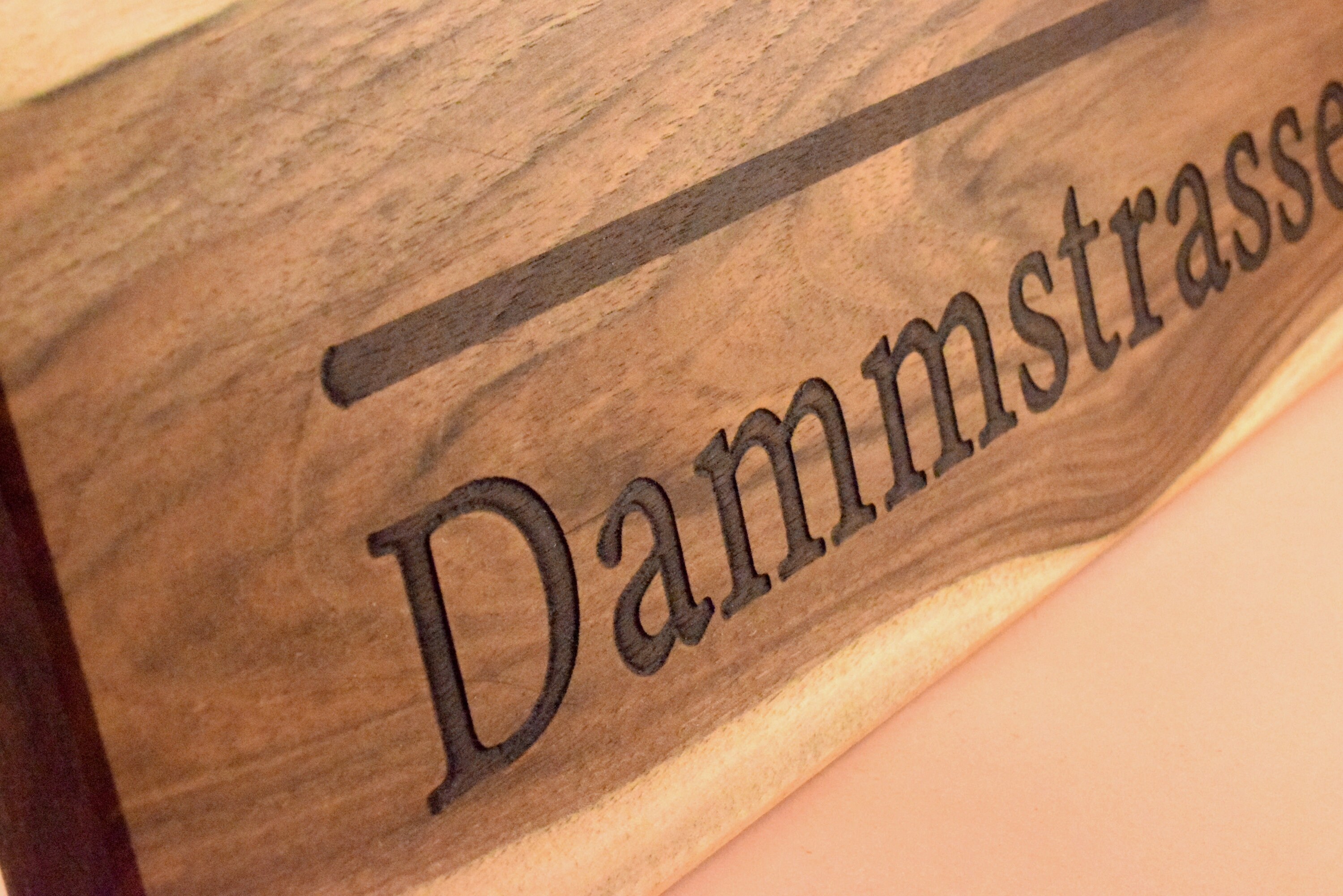 Engraved Walnut Wood Street Sign With Laser Personalized - Etsy