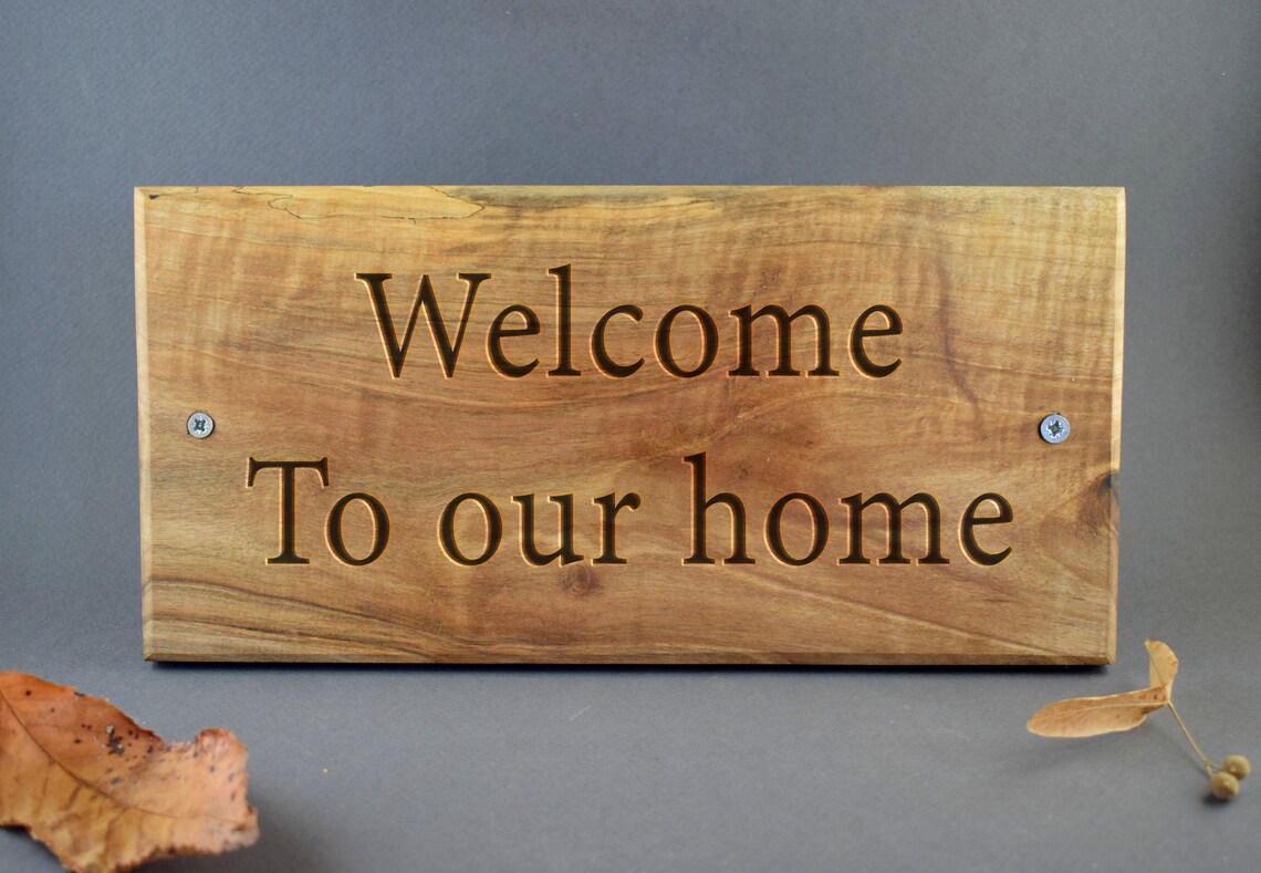 Personalized Laser Engraved Custom Text at Wooden Walnut Sign / Plate ...