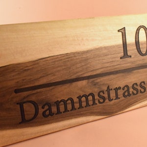 Engraved Walnut Wood Street Sign With Laser Personalized Custom Text ...