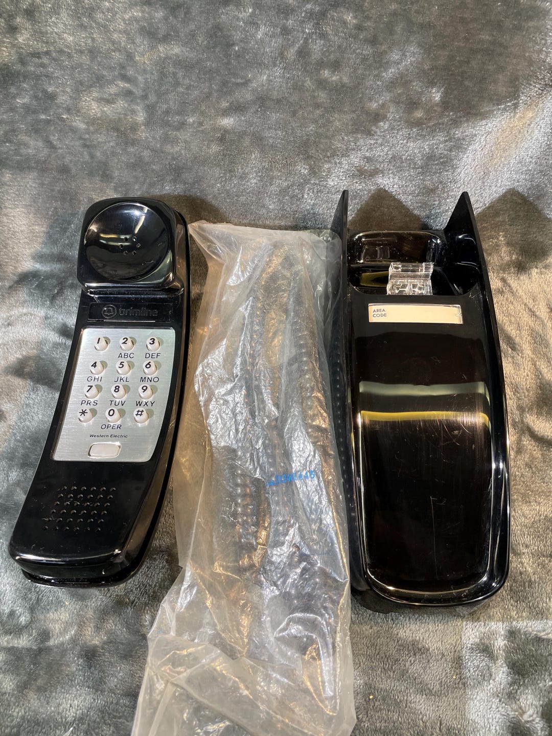 Vintage 1977 1981 HTF Black Small Button Wall WE Trimline Telephone NOS ...