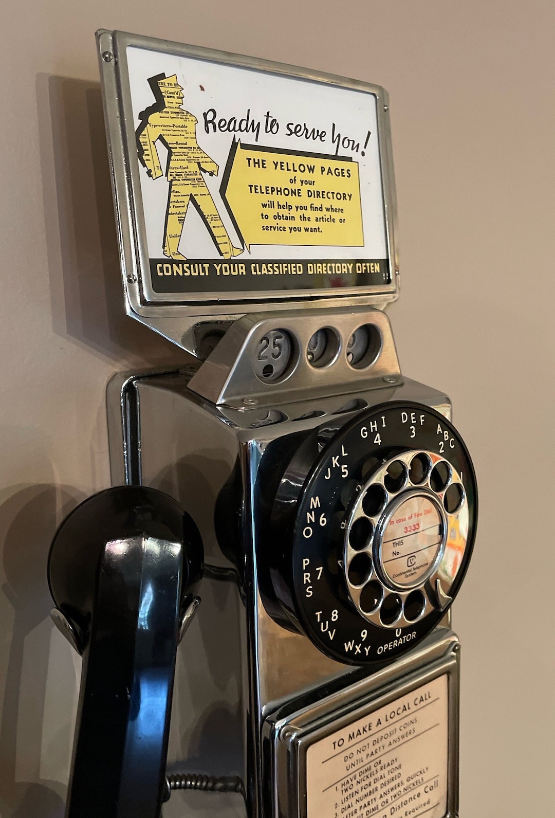 NEW CUSTOM Vintage Style 1930-1960's Telephone PAYPHONE Card X1: Choose ...