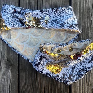 Snake Sequin and Gold Pet Bandana. Reversible, Adjustable, Custom ...