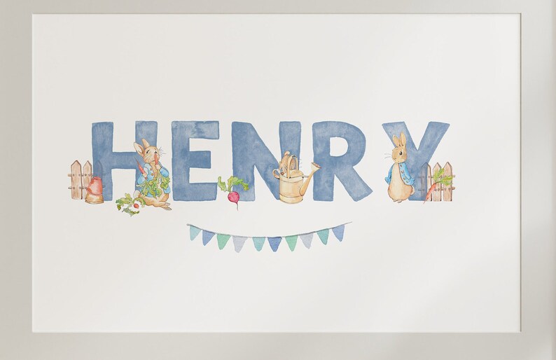Peter Rabbit Nursery Print Personalised Peter Rabbit Print Peter Rabbit ...