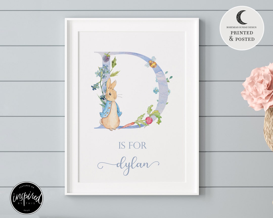 Peter Rabbit Nursery Print Personalised Peter Rabbit Print Peter Rabbit ...