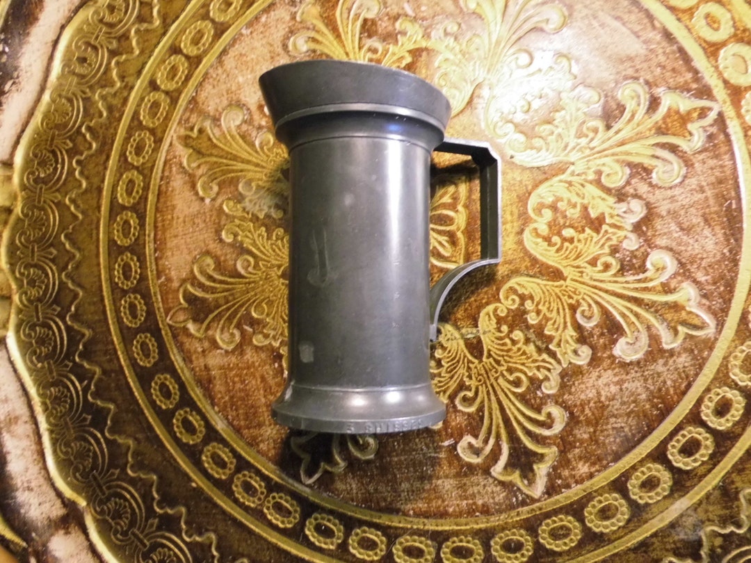 Traditional Style Pewter Drinking Vessel 7in Tall, 4in Diameter, French ...