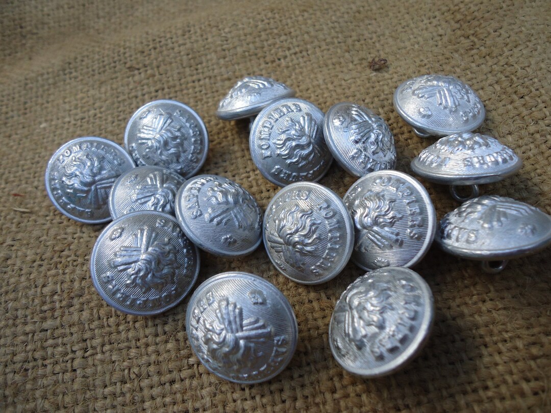 15 X Vintage French Fireman's Uniform Buttons With Loop or Shank on ...