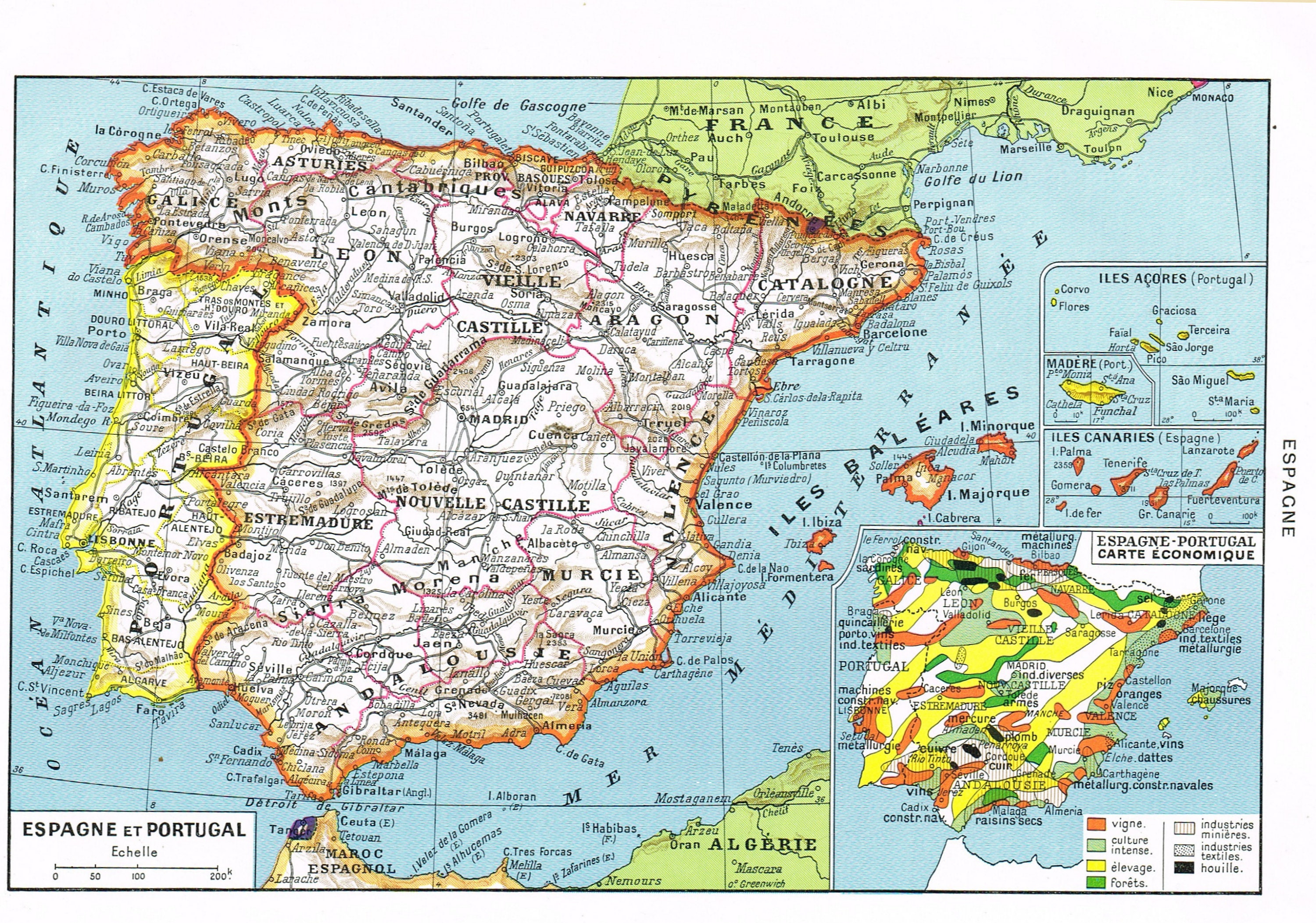 Karte Von Spanien Und Portugal