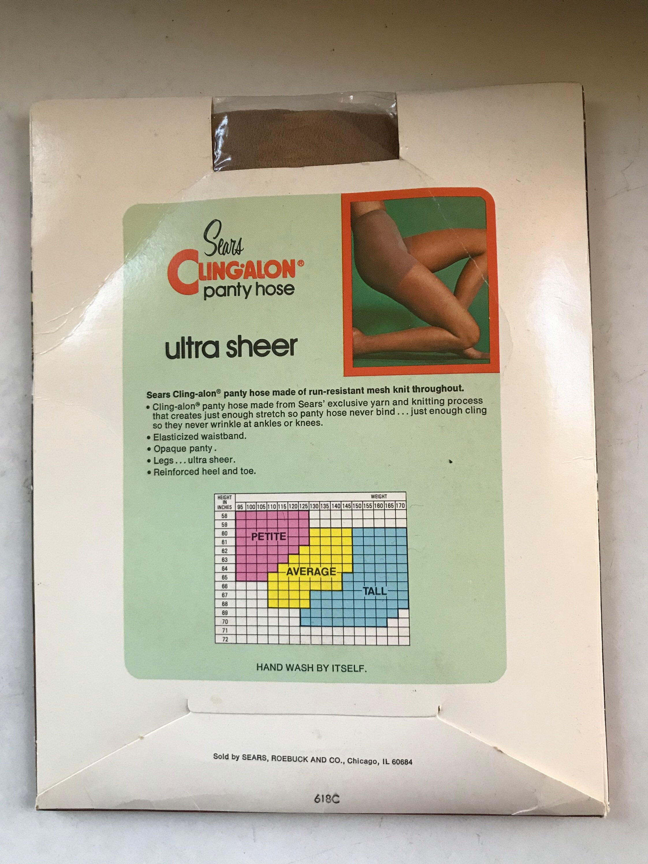 1970s Sears Cling Alon Sandstone Pantyhose | NOS VNTG Sheer Pantyhose ...