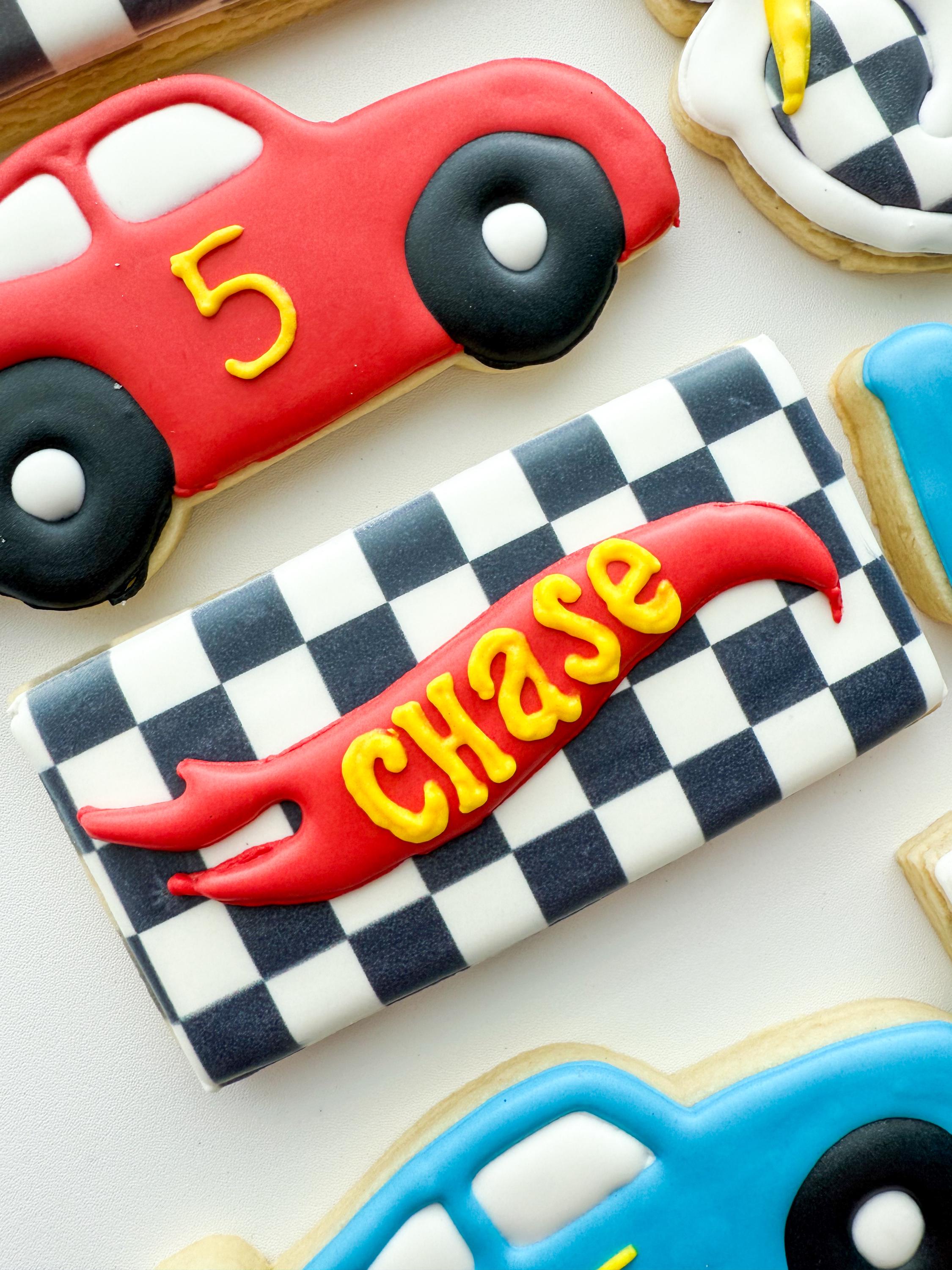 Race Car Birthday Cookies: Personalized Fast One Party Favors, 1 Dozen ...