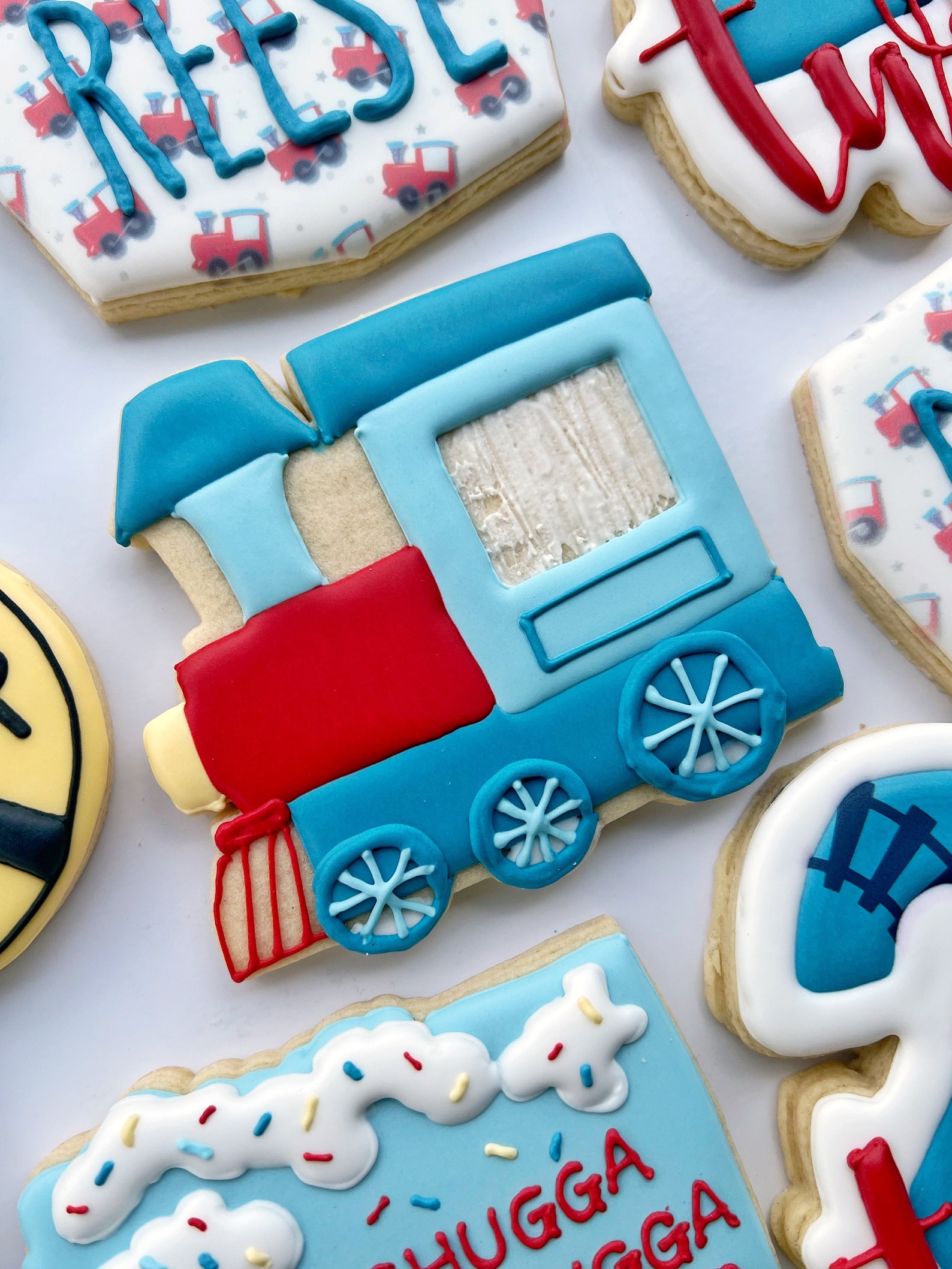 Train Birthday Sugar Cookies, Custom Choo Choo Train Boy 2nd Birthday ...