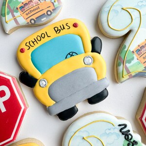 School Bus Birthday Sugar Cookies, Wheels on the Bus Boy 2nd Birthday ...