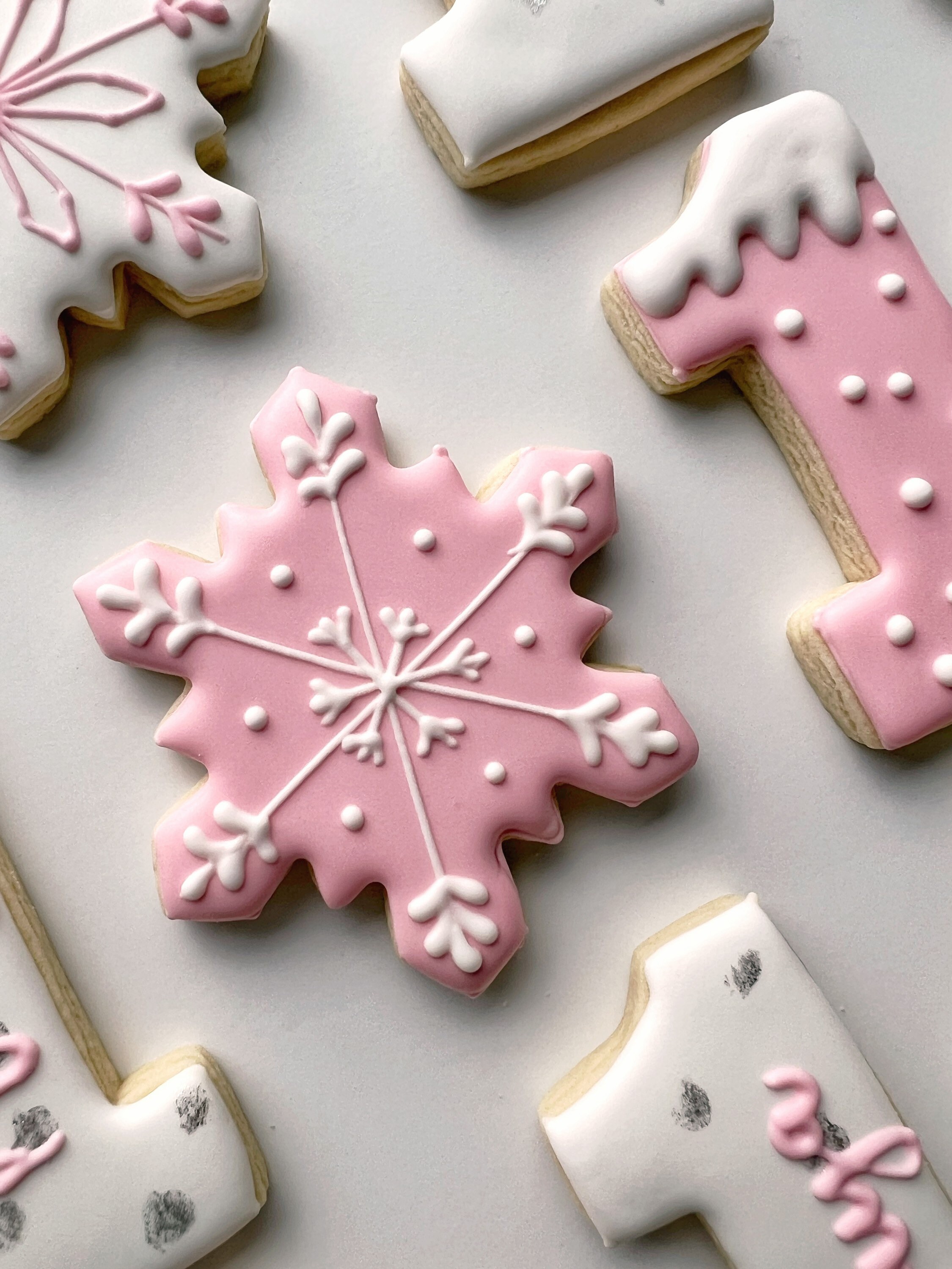Winter Onederland Cookies, Snowflake First Birthday Cookie Set in Pink ...